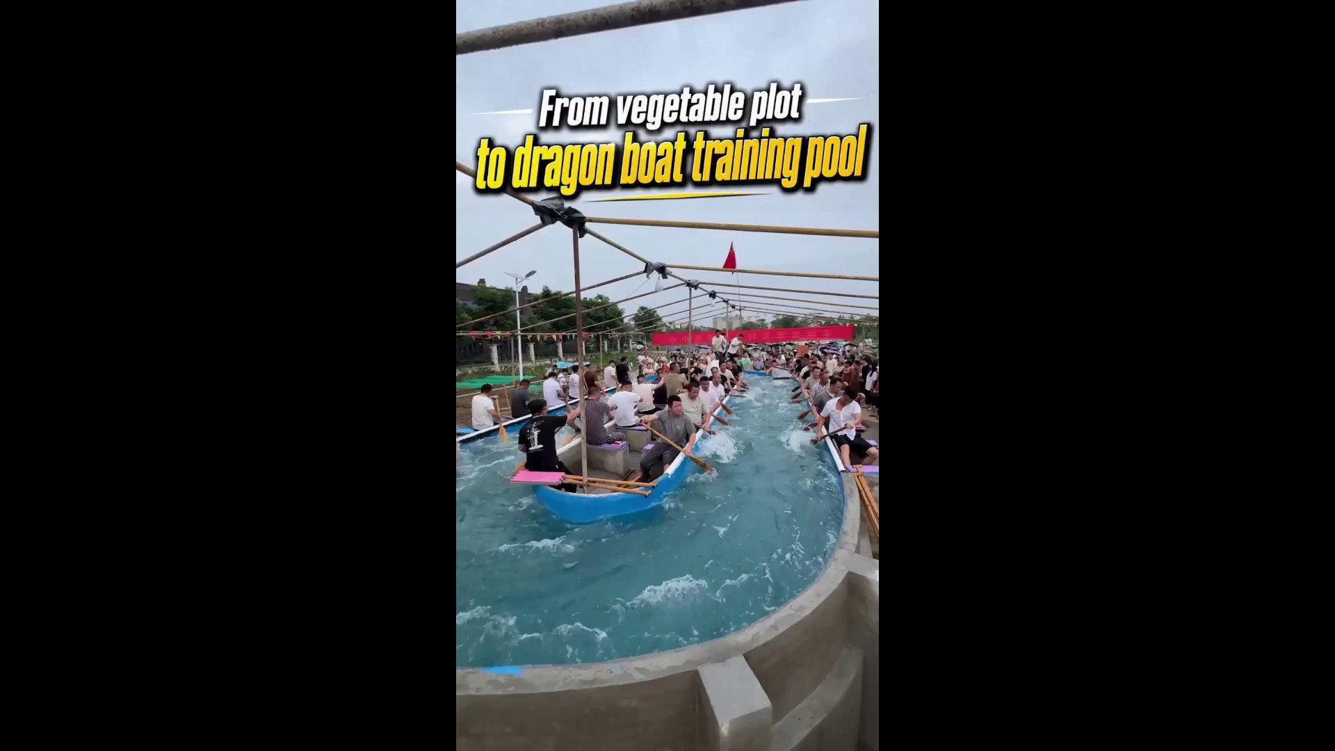 Cina, abitanti di un villaggio creano piscina per allenarsi con dragon ...